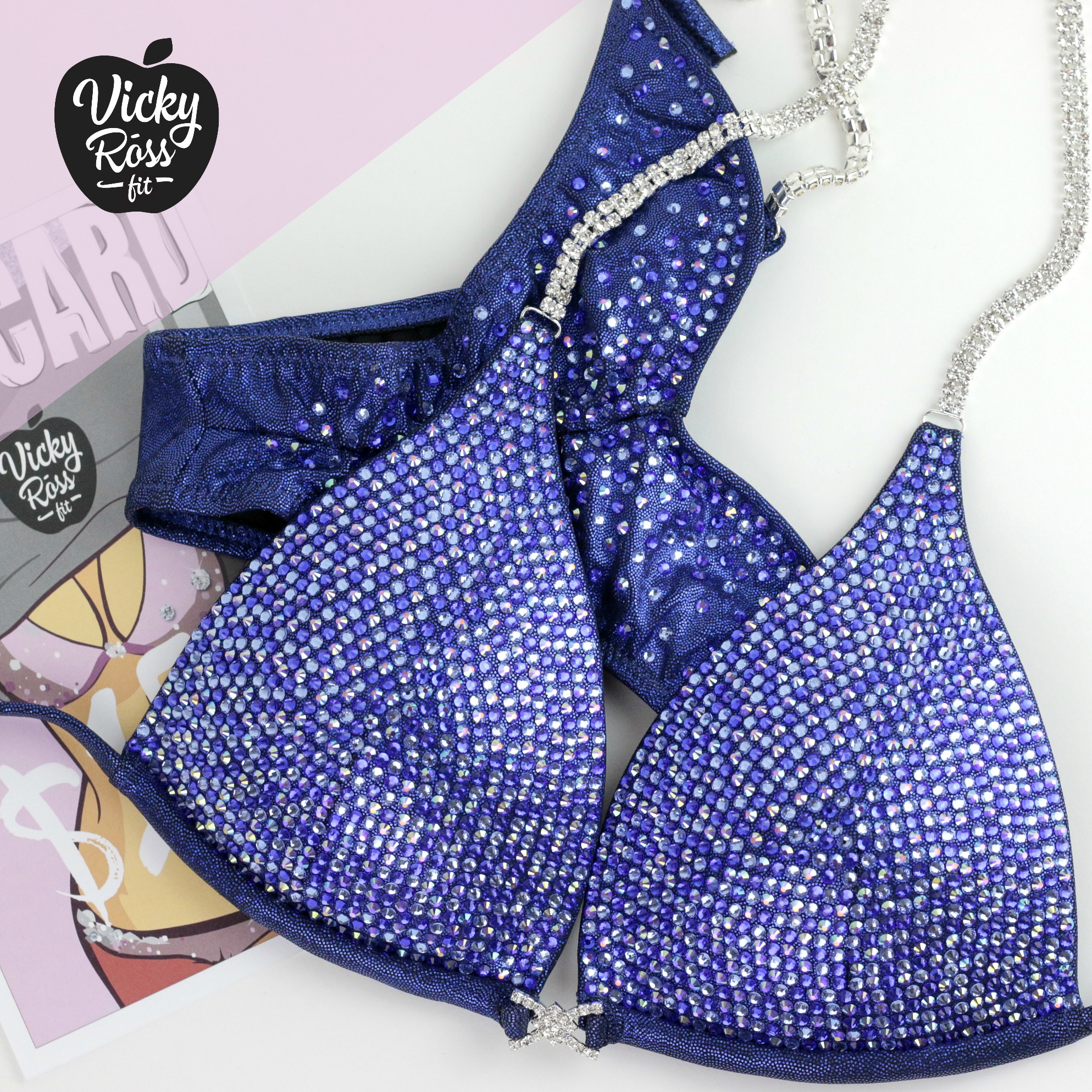 Blue Competition Bikini | Full Scatter Pro Multi Color - Vicky Ross Fit